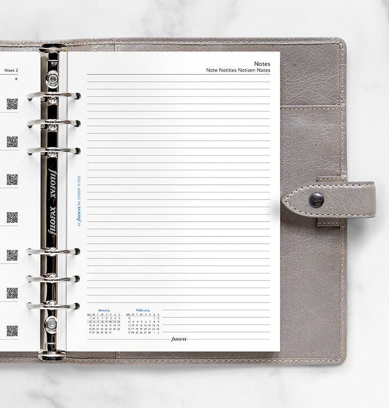 Week On One Page Diary With Notes A5 2025 - Filofax – Filofax CA