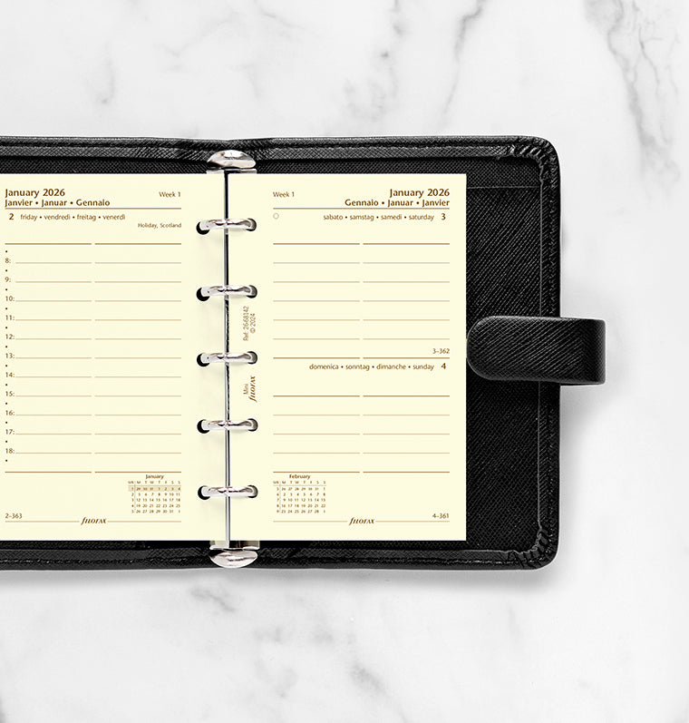 One Day On A Page Diary With Appointments Mini 2026 Cotton Cream ...
